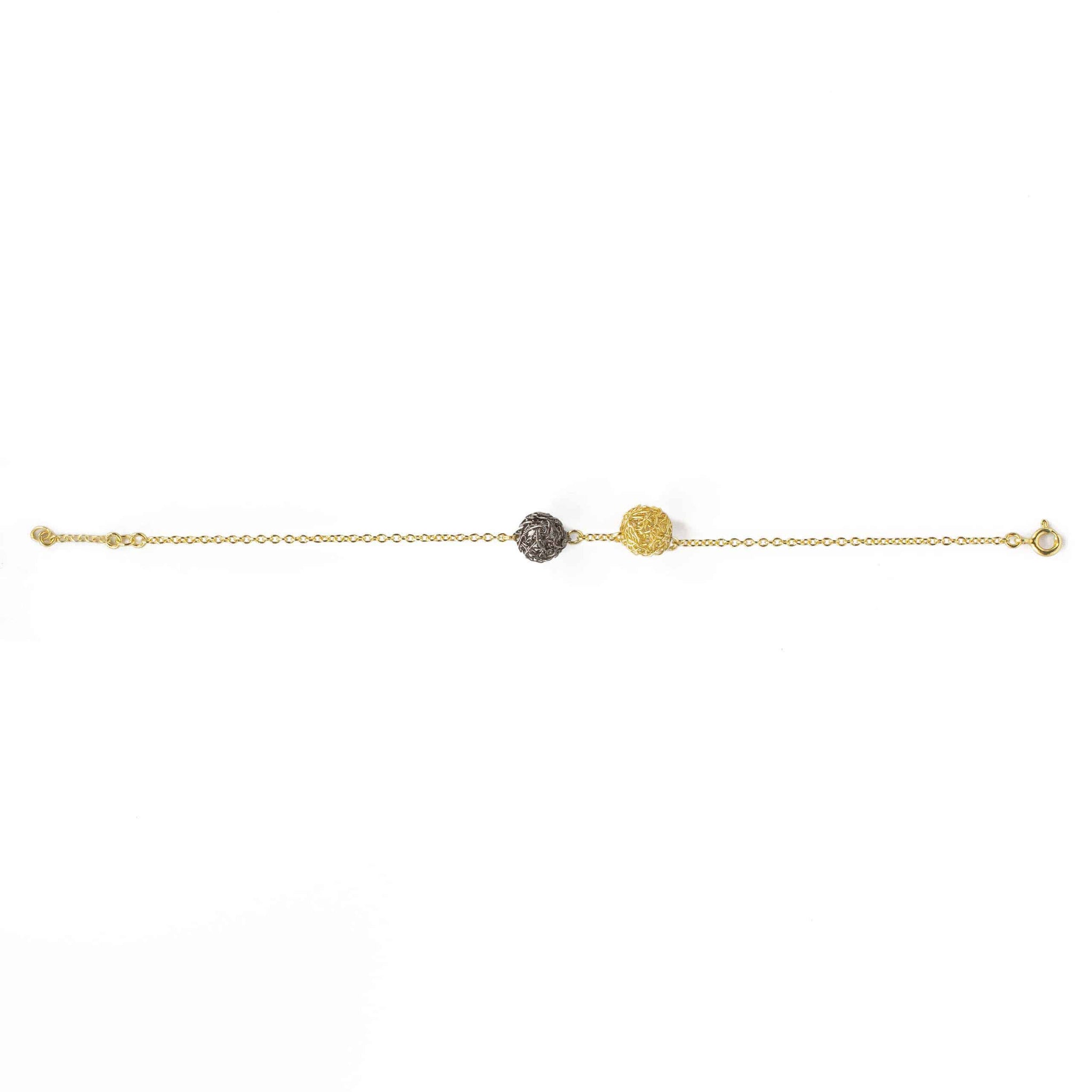 Black Rhodium and Gold Sphere Bracelet - Maria Glezelli | Designer Fine ...