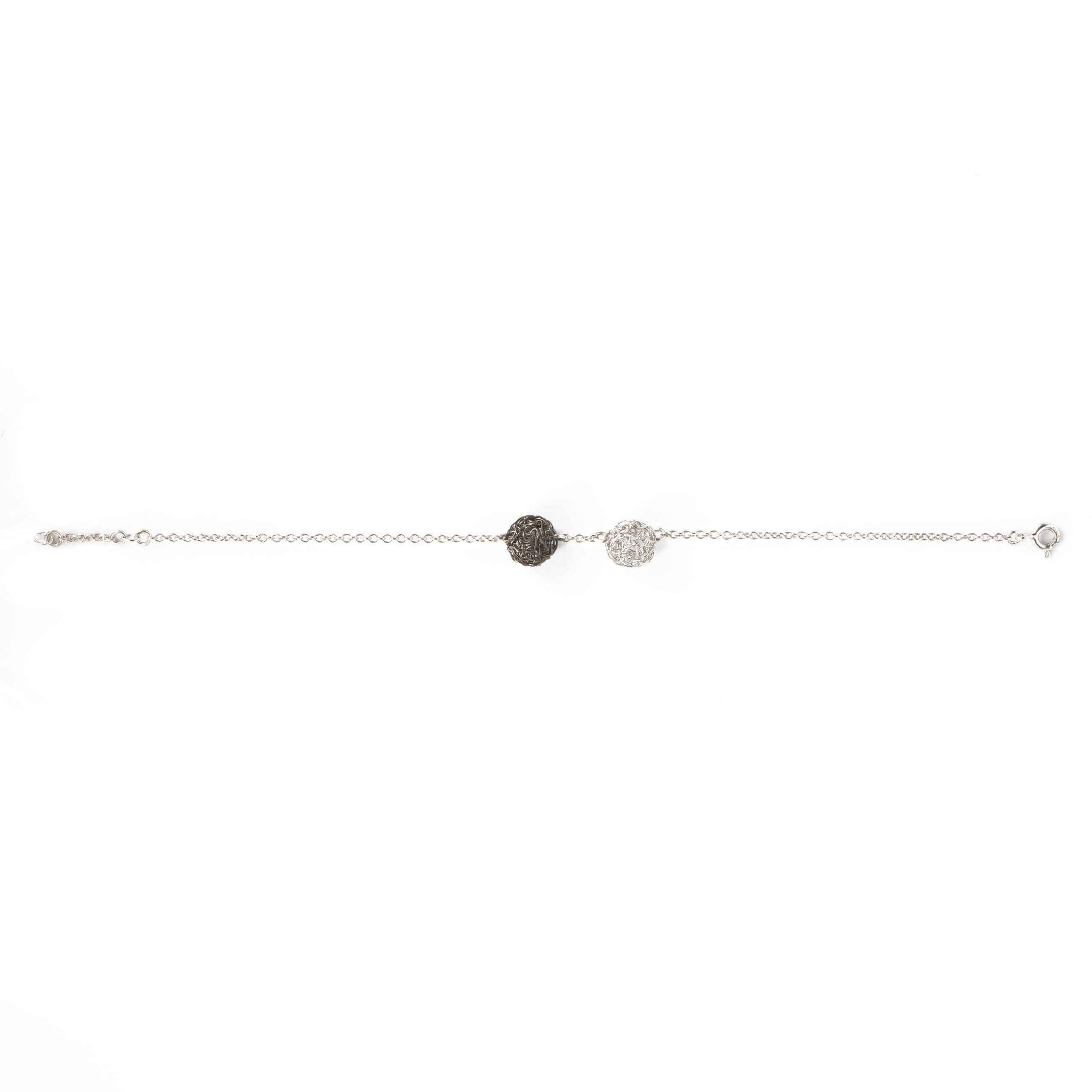 Black Rhodium and Platinum Sphere Bracelet - Maria Glezelli | Designer ...