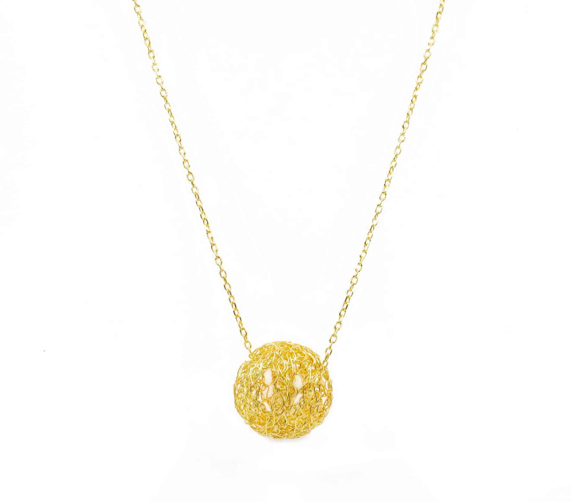 Yellow Gold Double Ring Pendant - Maria Glezelli | Designer Fine ...